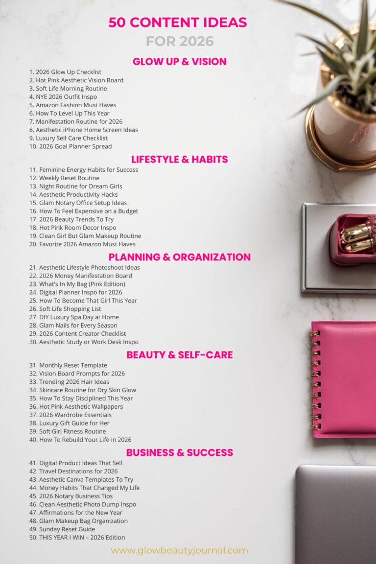 50 Viral Content Ideas for 2026 - Glow Beauty Journal